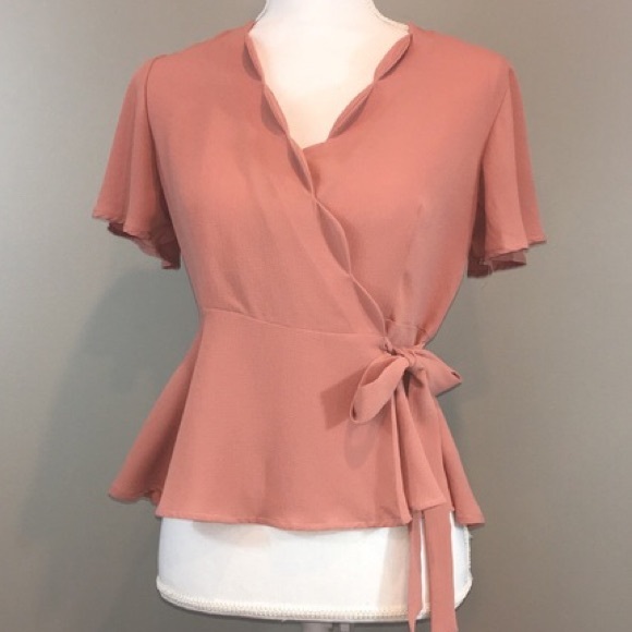 Monteau | Tops | Pink Wrap Top | Poshmark